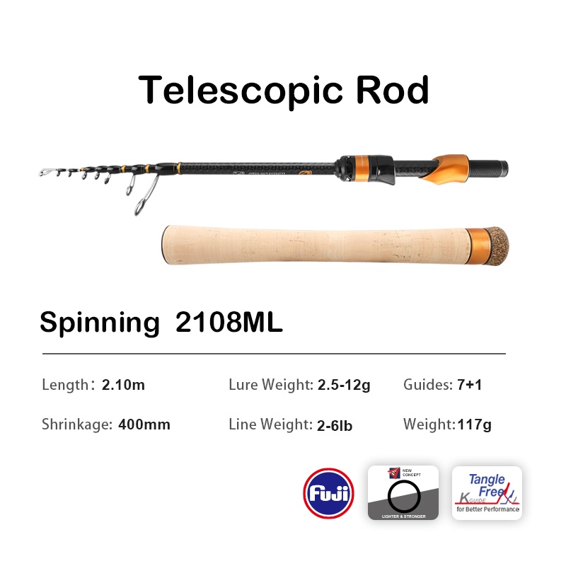 Purelure 1.50m XUL BFS Telescopic Rod 5ft Travel Rod ปลาเทราท์ Spinning ...