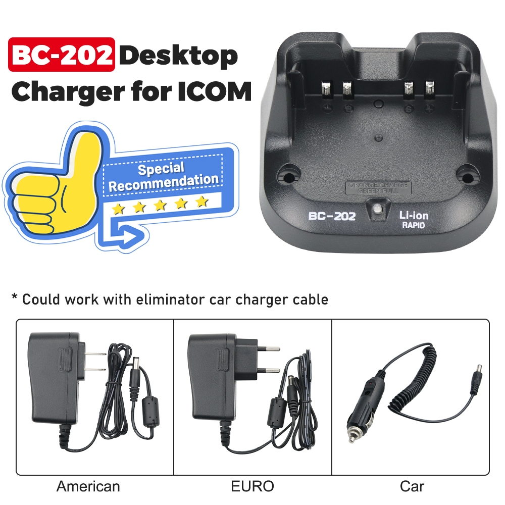 C-44BC-202 Rapid Charger สําหรับ ICOM ID-31A ID-31E ID-51A ID-51E วิทยุ ...