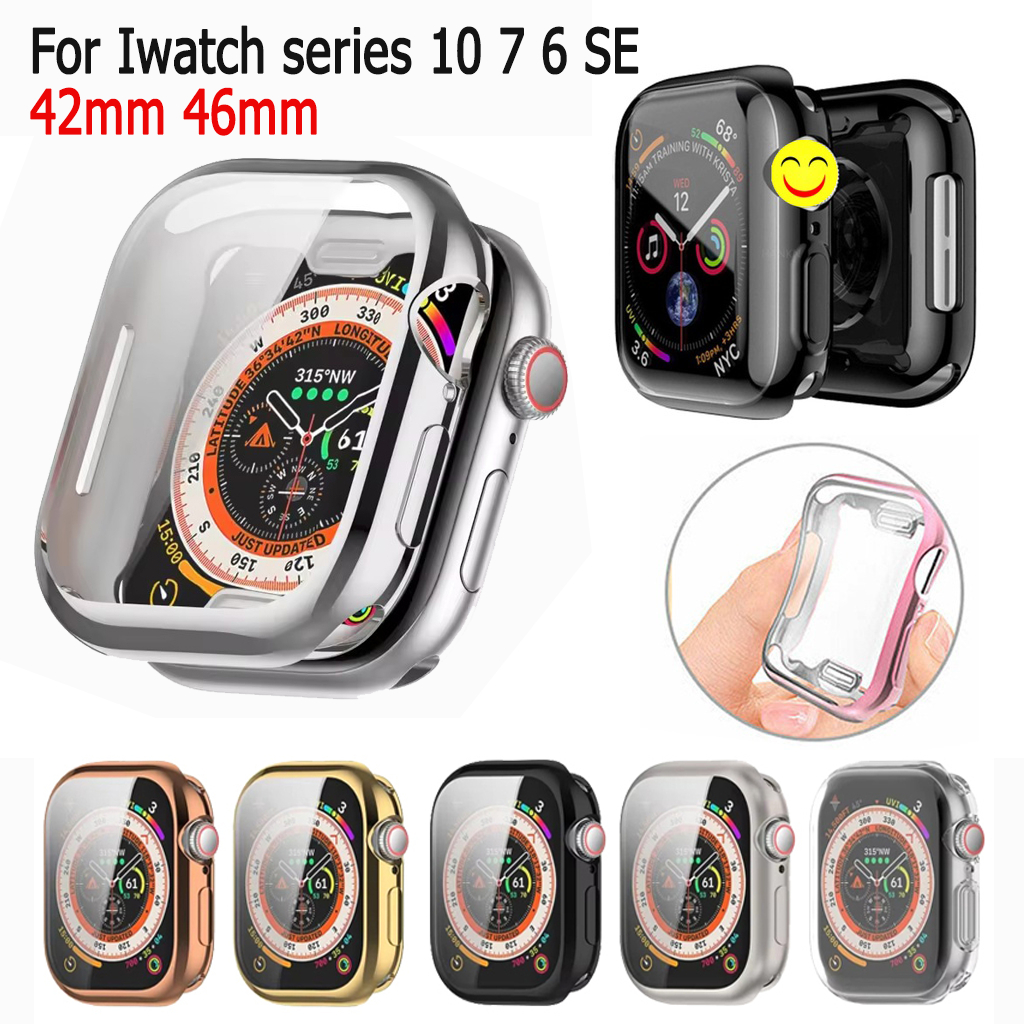 เคส iwatch series 10 tpu พร้อมฟิล์มกันรอยหน้าจอ iwatch series 10 7 6 se ...