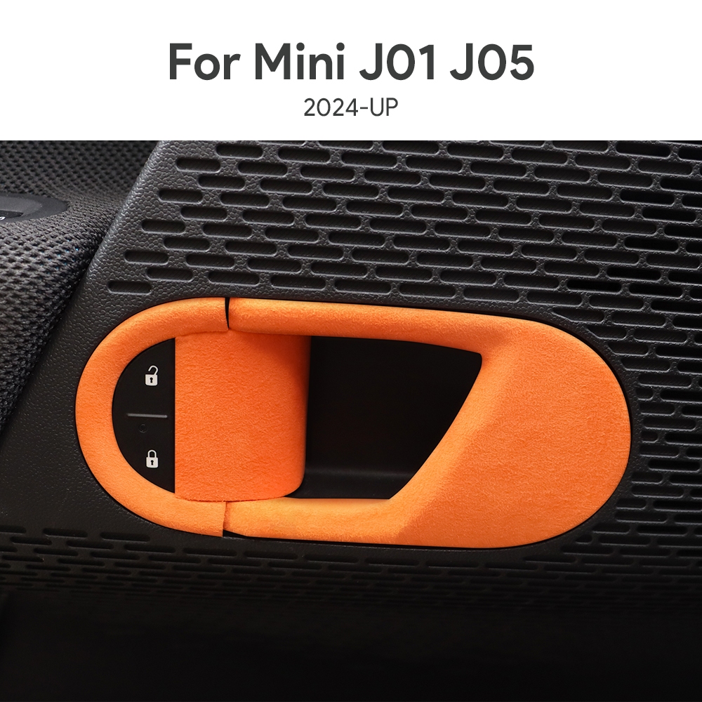 สําหรับ MINI Cooper J01 ACEMAN J05 Suede รถประตูสวิทช์สติกเกอร์ตกแต่ง ...