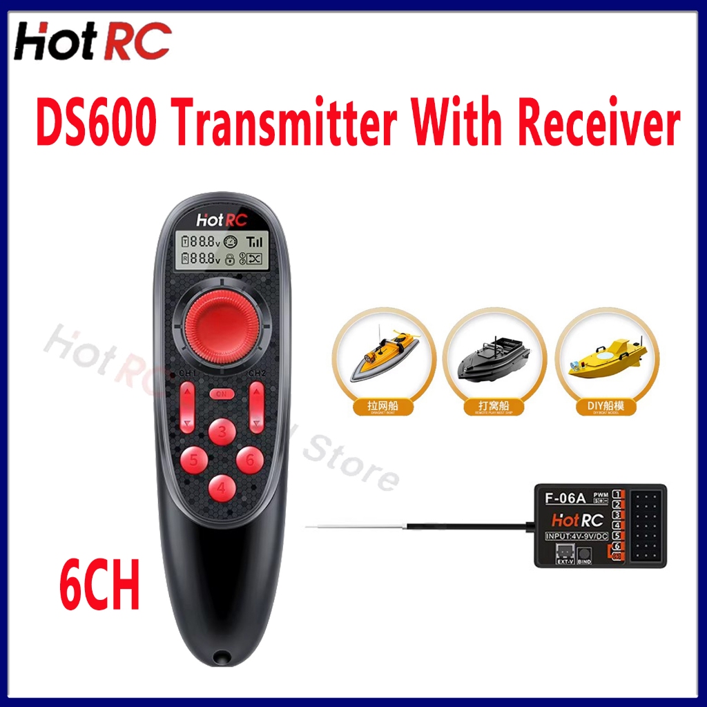 Hotrc RC เรือ DS600 6CH 6 ช่อง 2.4G วิทยุระบบเครื่องส่งสัญญาณรีโมทคอนโทรล DS600 พร้อม 6CH ...
