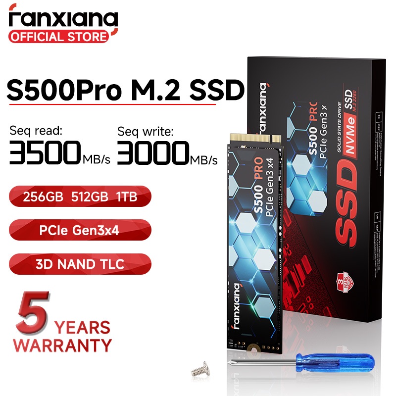 Fanxiang S500Pro SSD M.2 NVMe PCIe 3.0 TLC 3500MB/S 256GB 512GB 1TB Solid State Drive For ...