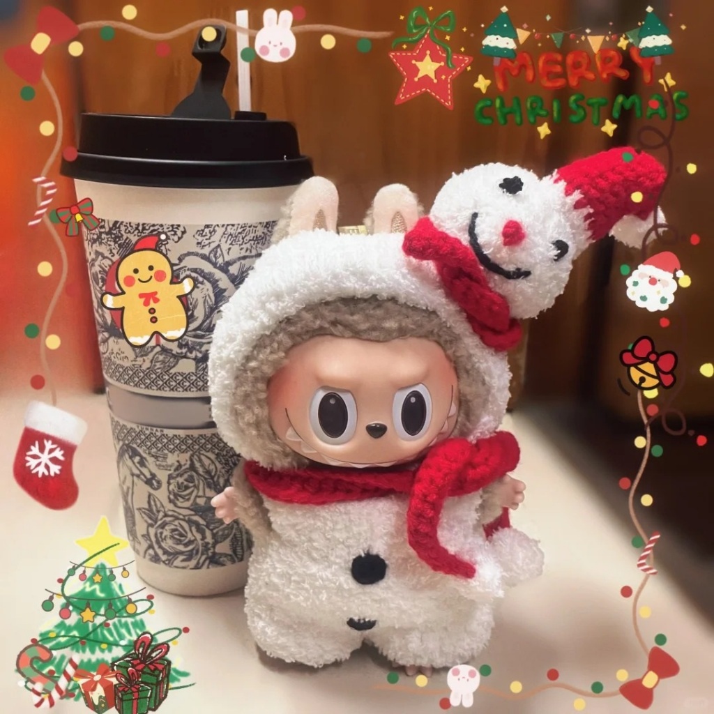 [Clothes only] LABUBU clothes sitting party series doll for Christmas ...