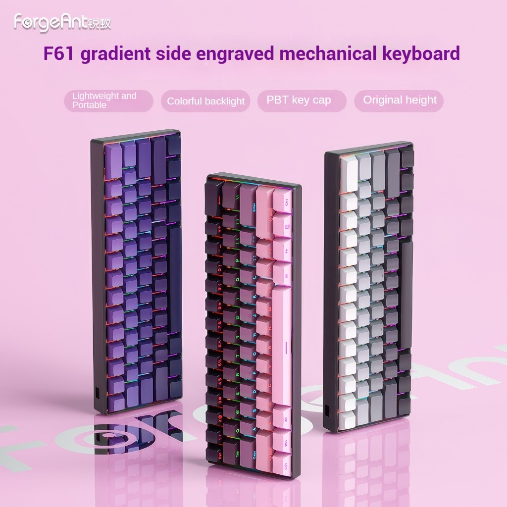 Forgeant F61 คีย์บอร์ด 61Key แบบพกพาแบบมีสาย Gradient Keycaps PBT ...