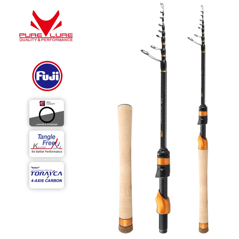 Purelure ใหม่ Telescopic Rod 1.86m 2.10m ML Power BFS 7ft Travel Rod ...