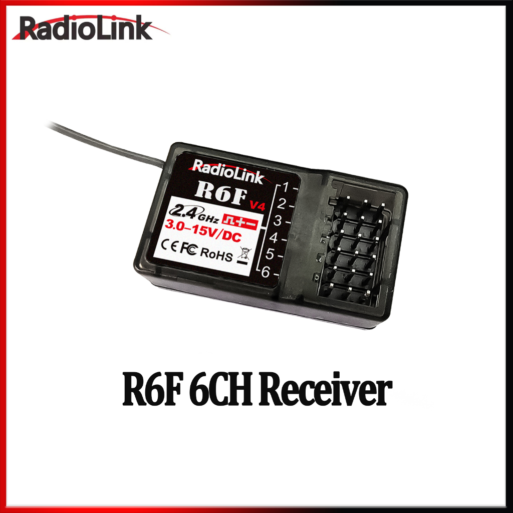 Radiolink R6F 6CH ตัวรับสัญญาณ 2.4GHz วิทยุระบบสําหรับรถยนต์ RC และเรือวิทยุเครื่องส่งสัญญาณ ...