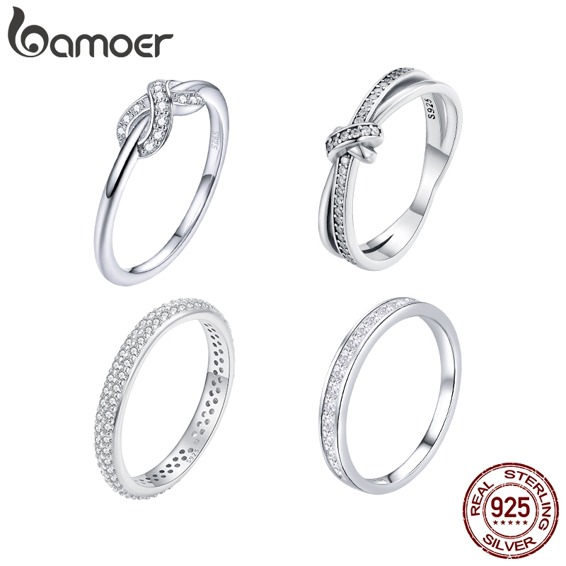 Bamoer แหวน 925 เงินสเตอร์ลิง Cubic Zirconia แหวนหมั้นสําหรับผู้หญิงเครื่องประดับงานแต่งงาน ...