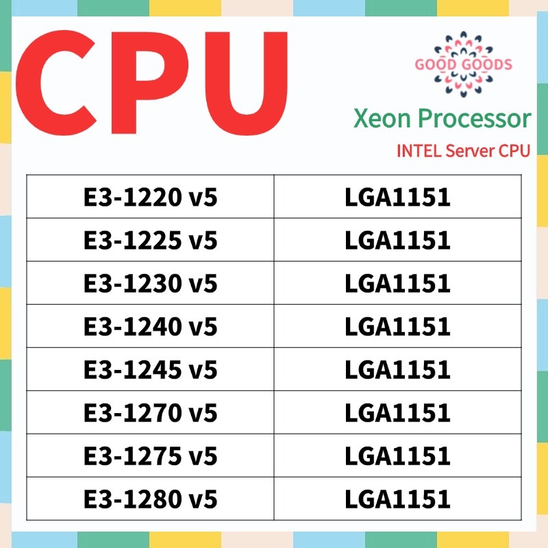 E3-1220v5 E3-1220v5 E3-1230v5 E3-1250v5 INTEL Xeon โปรเซสเซอร์ CPU LGA1151 | Shopee Thailand
