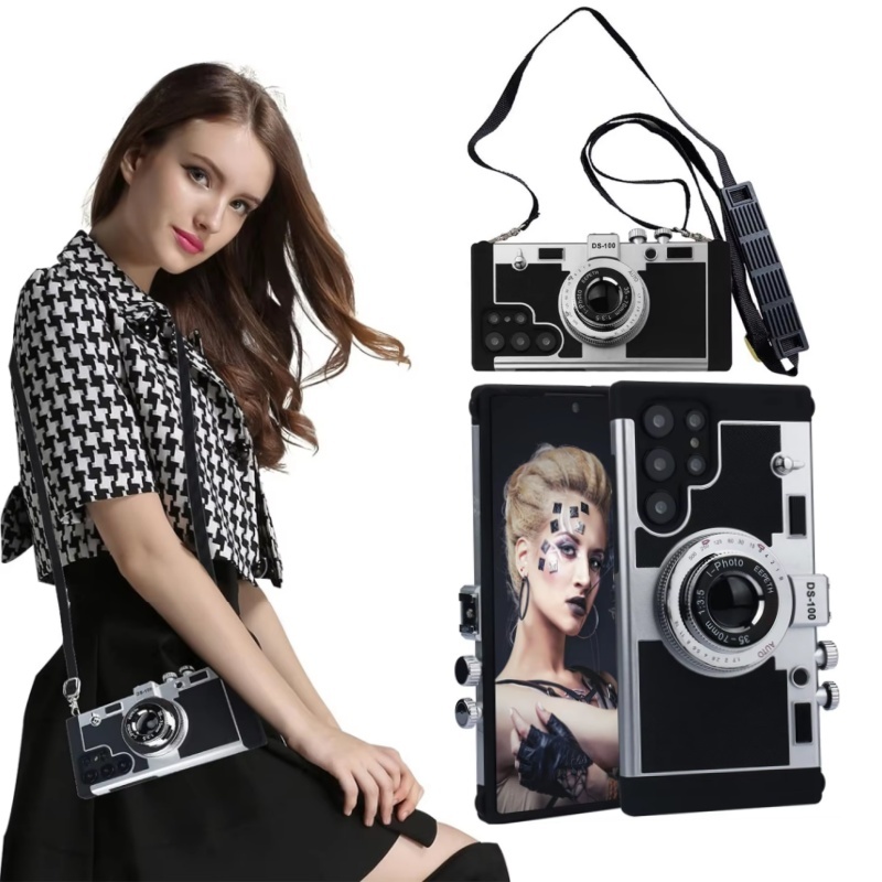[เอมิลี่ในปารีส] 3d Design Retro Camera Samsung Mobile Cover S24 S21 ...