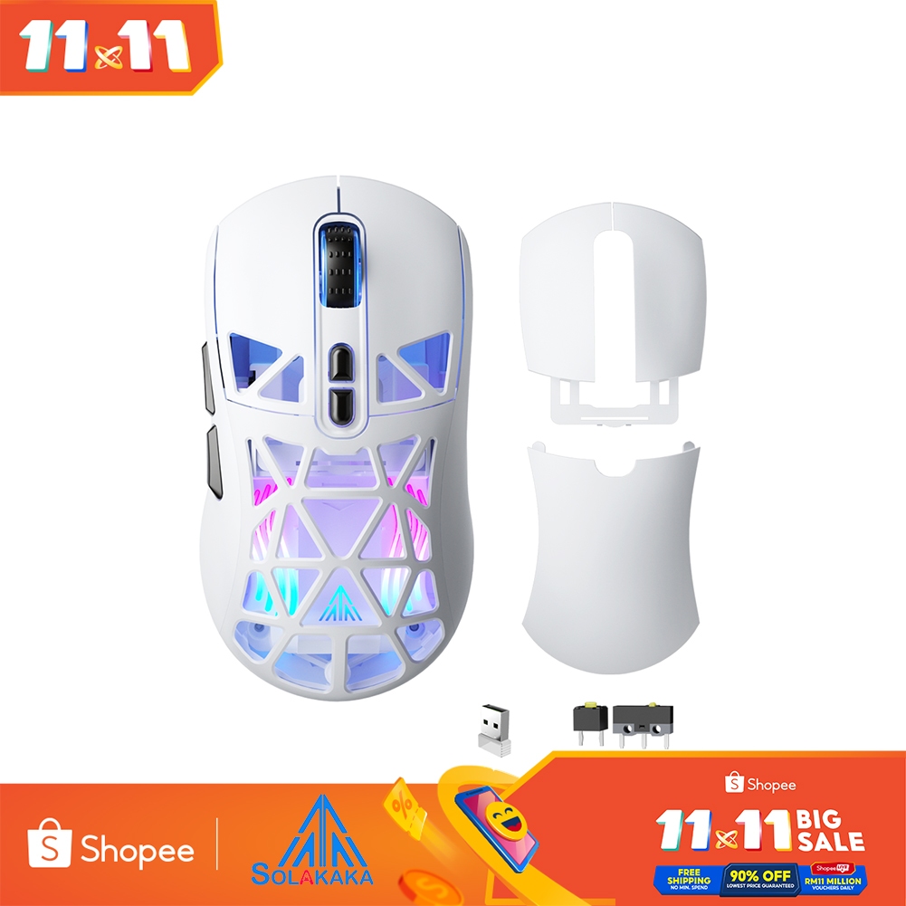 Aula SOLAKAKA SM802 เมาส์แบบกําหนดเองเปลี่ยนเชลล์การเชื่อมต่อ Tri-mode ...