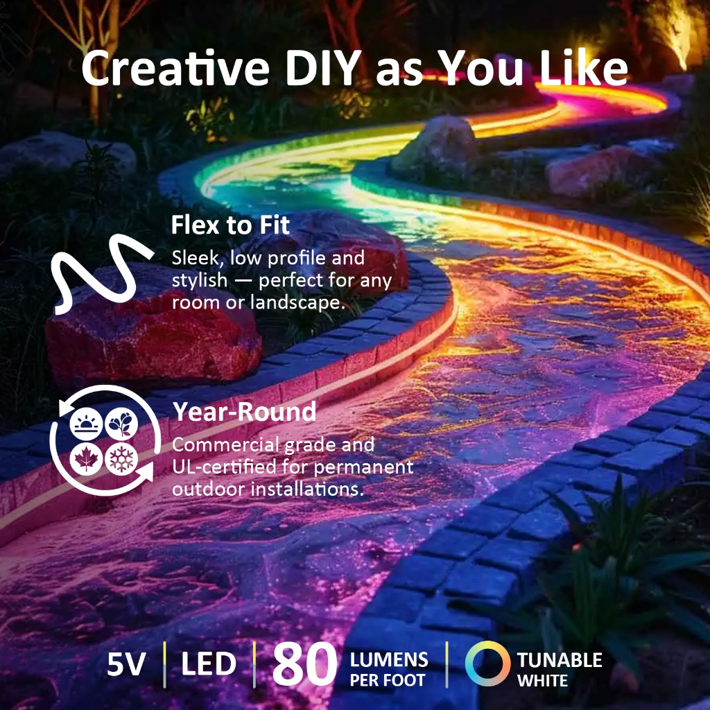 5v USB LED Neon Light RGBIC Dream Color Room ไฟตกแต่ง USB แถบไฟตกแต่ง ...