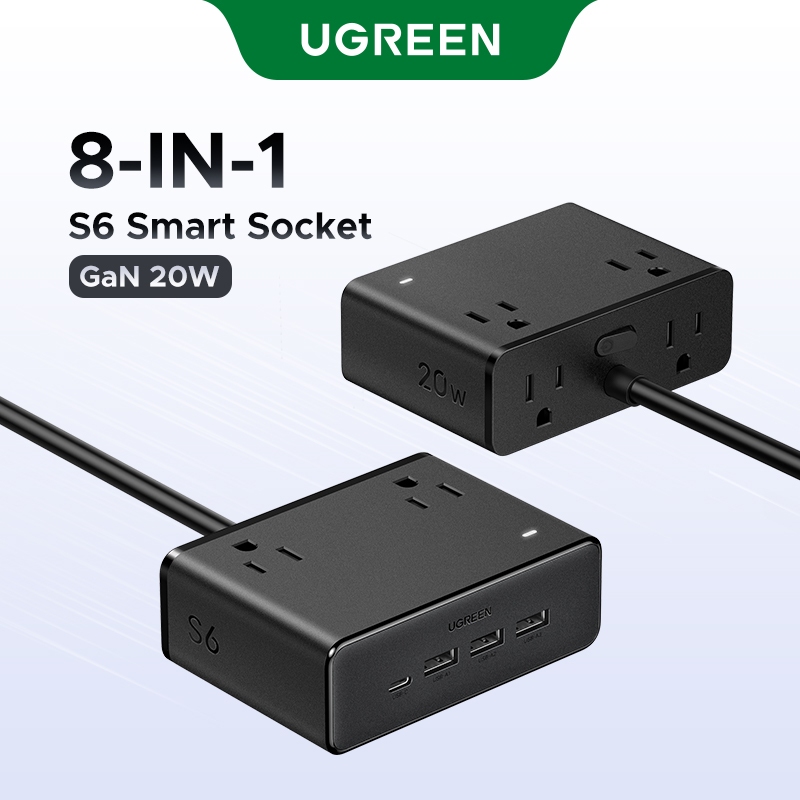 Ugreen S6 Magic Cube Socket plug-in Board พร้อม USB Multi-function plug ...