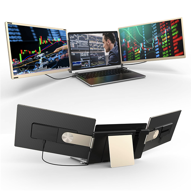 แบบพกพา S6 สําหรับแล็ปท็อป 15.6 "Dual Monitor Screen Extender USB-C ...