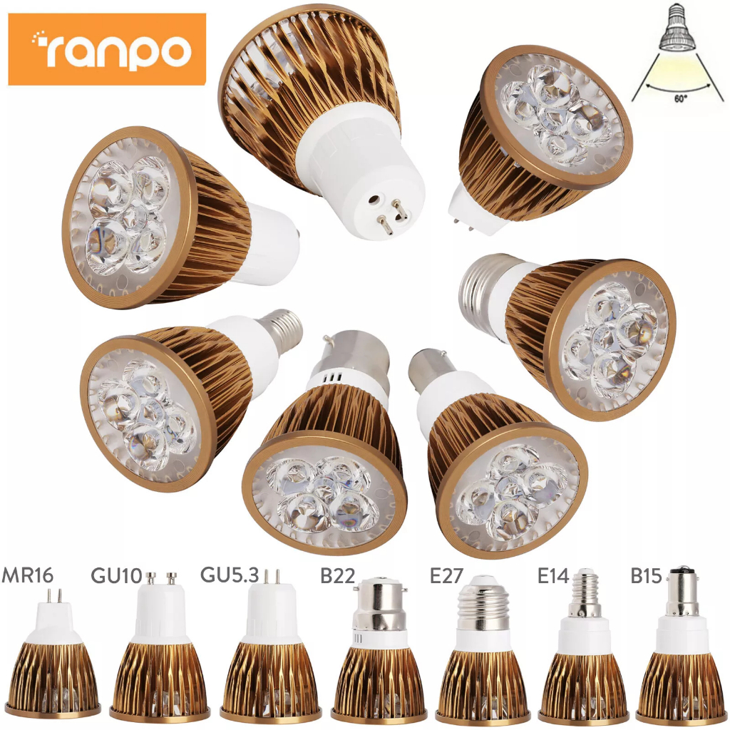 หรี่แสงได้ Led Spotlight 9W 12W 15W หลอดไฟ E14 Warm White 220V GU10 E27 ...