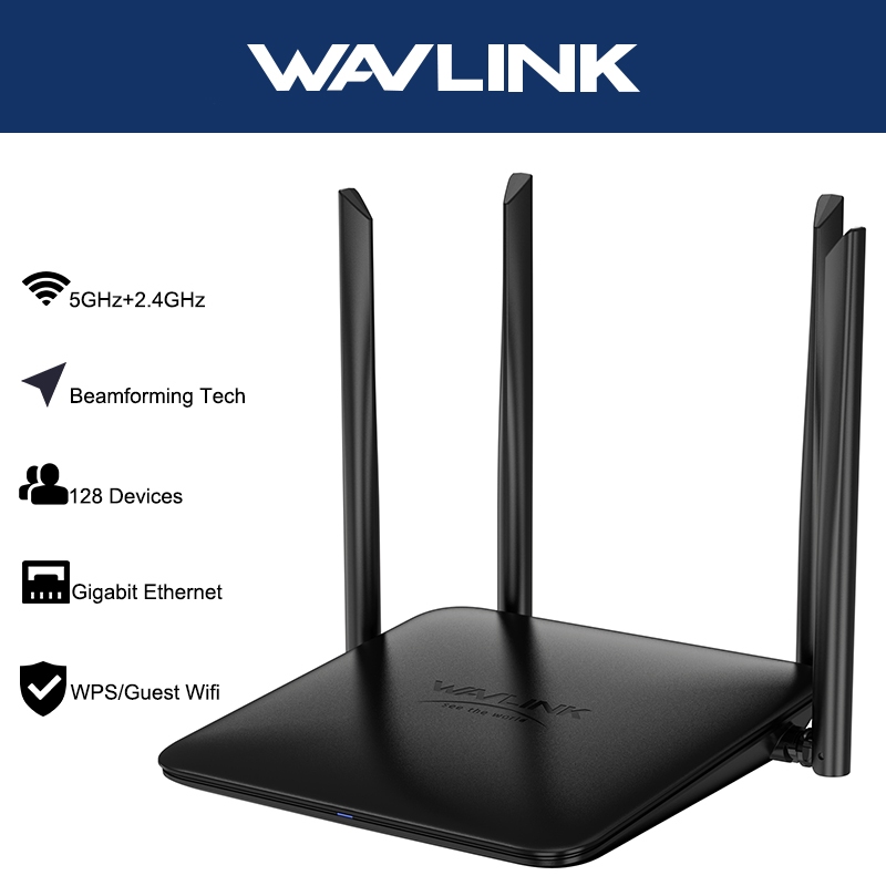 Wavlink Router AC1200 Dual Band WiFi Gigabit Router 10/100/1000Mbps ...