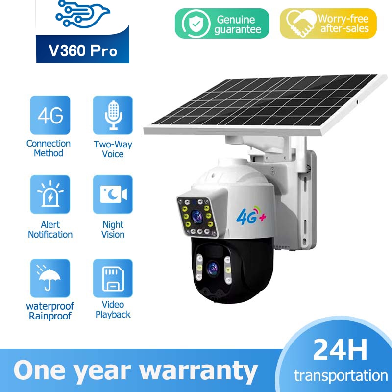 V360 pro เลนส์คู่ 4G ซิมการ์ดกล้องวงจรปิด 4G ซิมการ์ดกล้องวงจรปิด 5MP ...