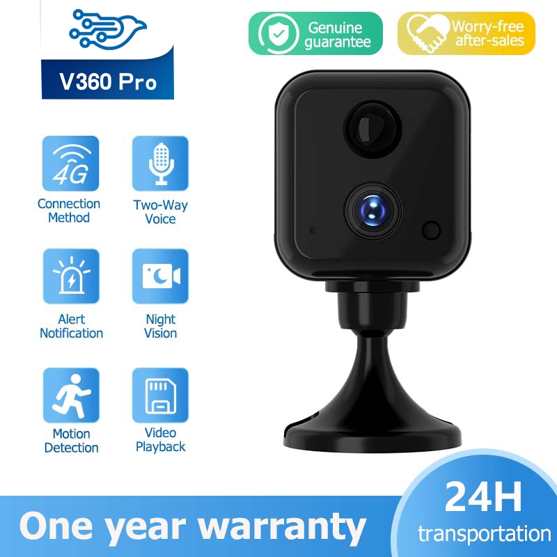 V360 pro 8MP กล้องขนาดเล็ก แบตเตอรี่ในตัว 4G SIM/WIFIกล้องวงจรปิด ...