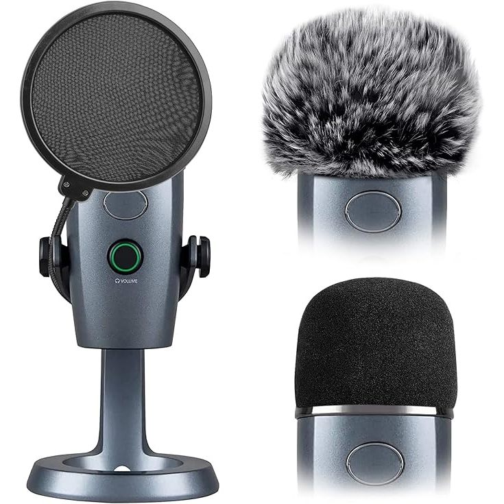 Yeti Nano Pop Filter, Mic Cover ใช้งานร่วมกับ Blue Yeti Nano,3 in 1 Mic ...