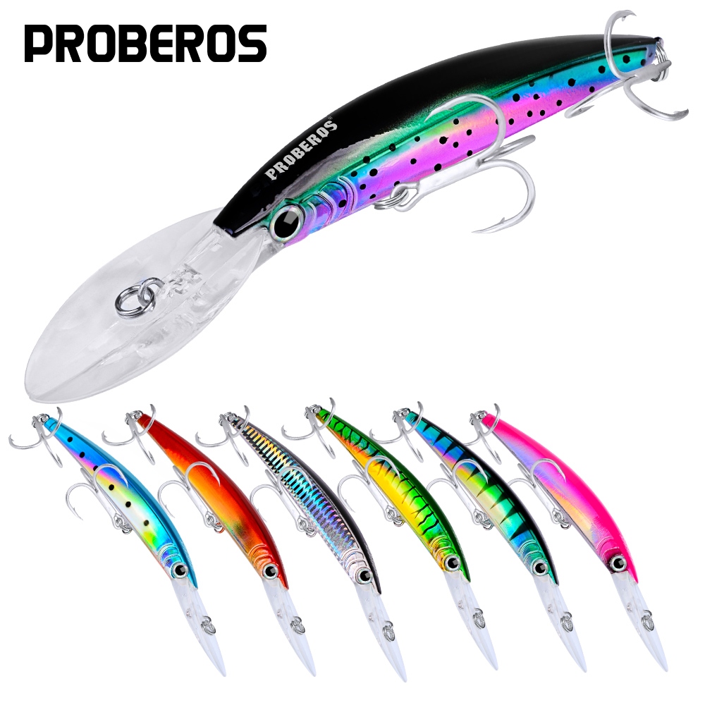 Proberos 17 ซม./27g ระงับ Minnow Fishing Lure Hard เหยื่อประดิษฐ์ 3d ตา ...