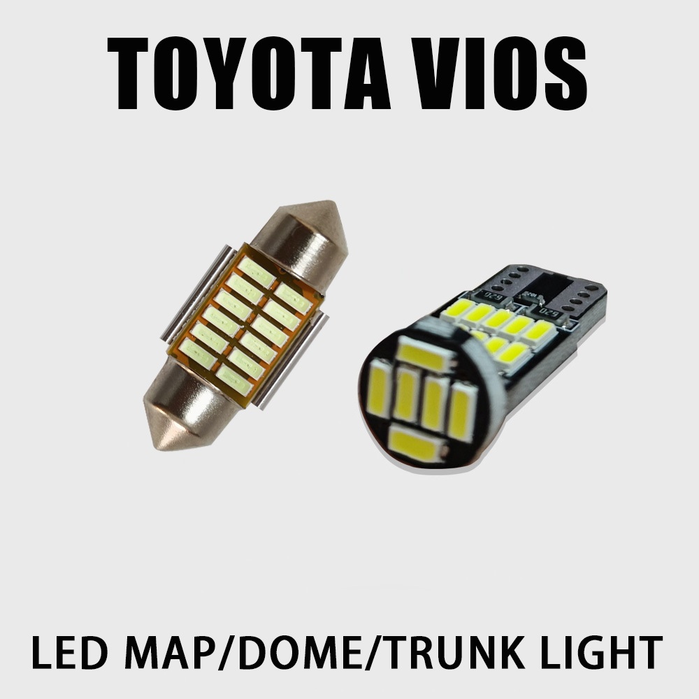 สําหรับ Toyota Vios LED ไฟภายในโดมแผนที่ Trunk แผ่นเพดาน Park หลอดไฟ ...