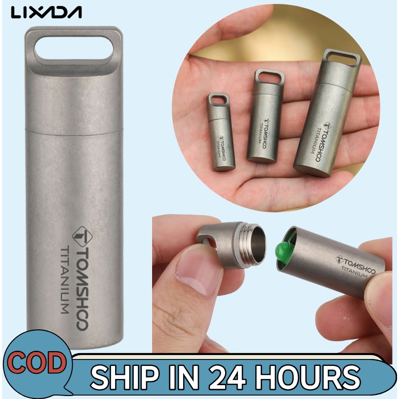 [LIXADA Mall] TOMSHOO Titanium Pill Case Waterproof Mini Pill Holder ...