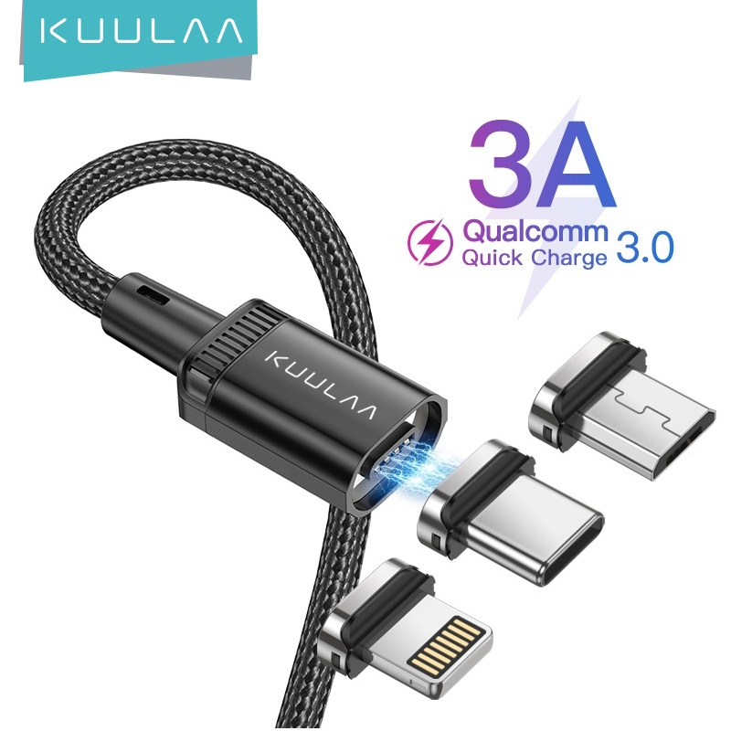 Kuulaa 3 in 1 Magnetic cable Type C USB C 3A Quick Charge Adapter ...