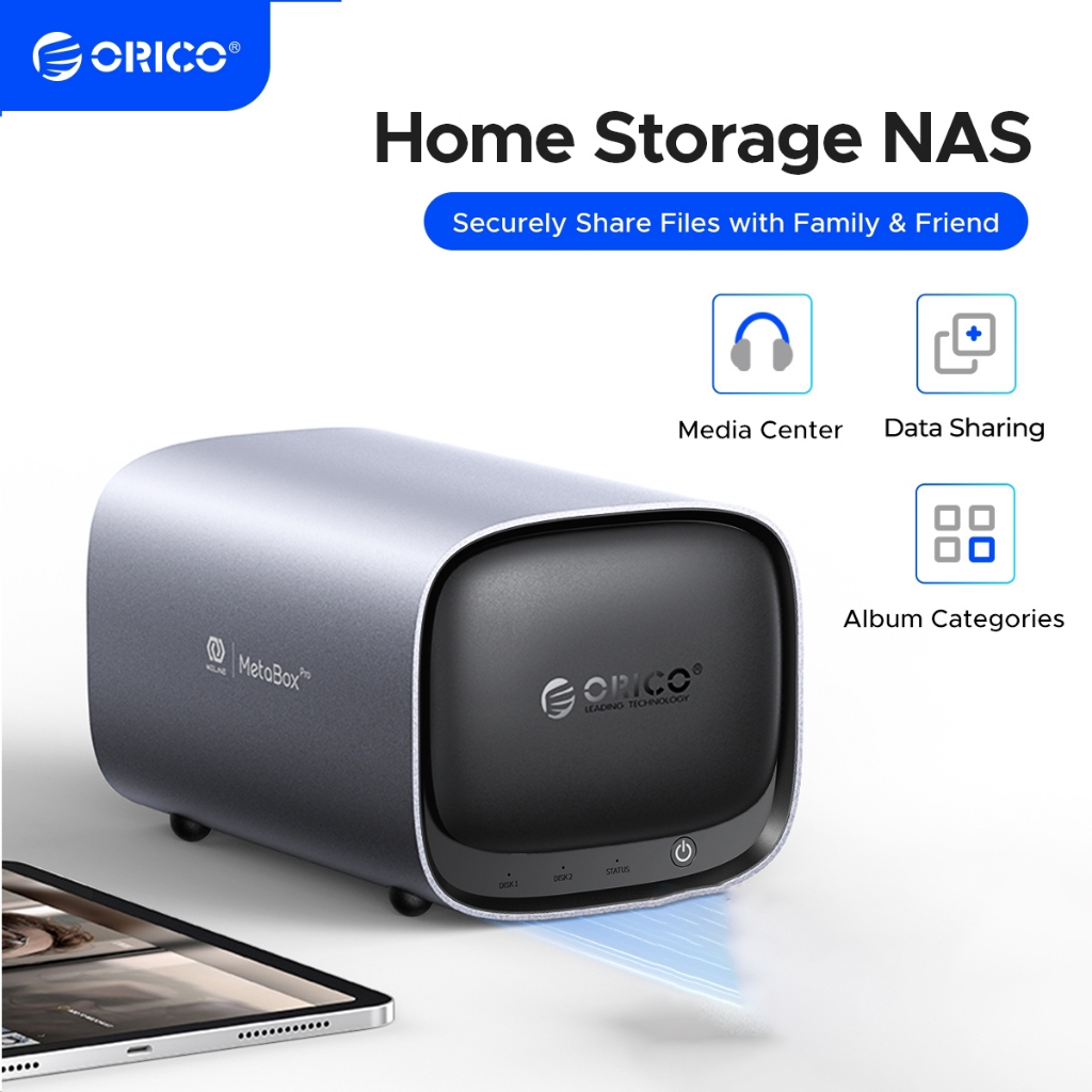 Orico MetaBox Private Cloud NAS Storage สําหรับ 3.5 "SATA HDD 2.5GbE Type-C พอร์ต HDMI รองรับ ...