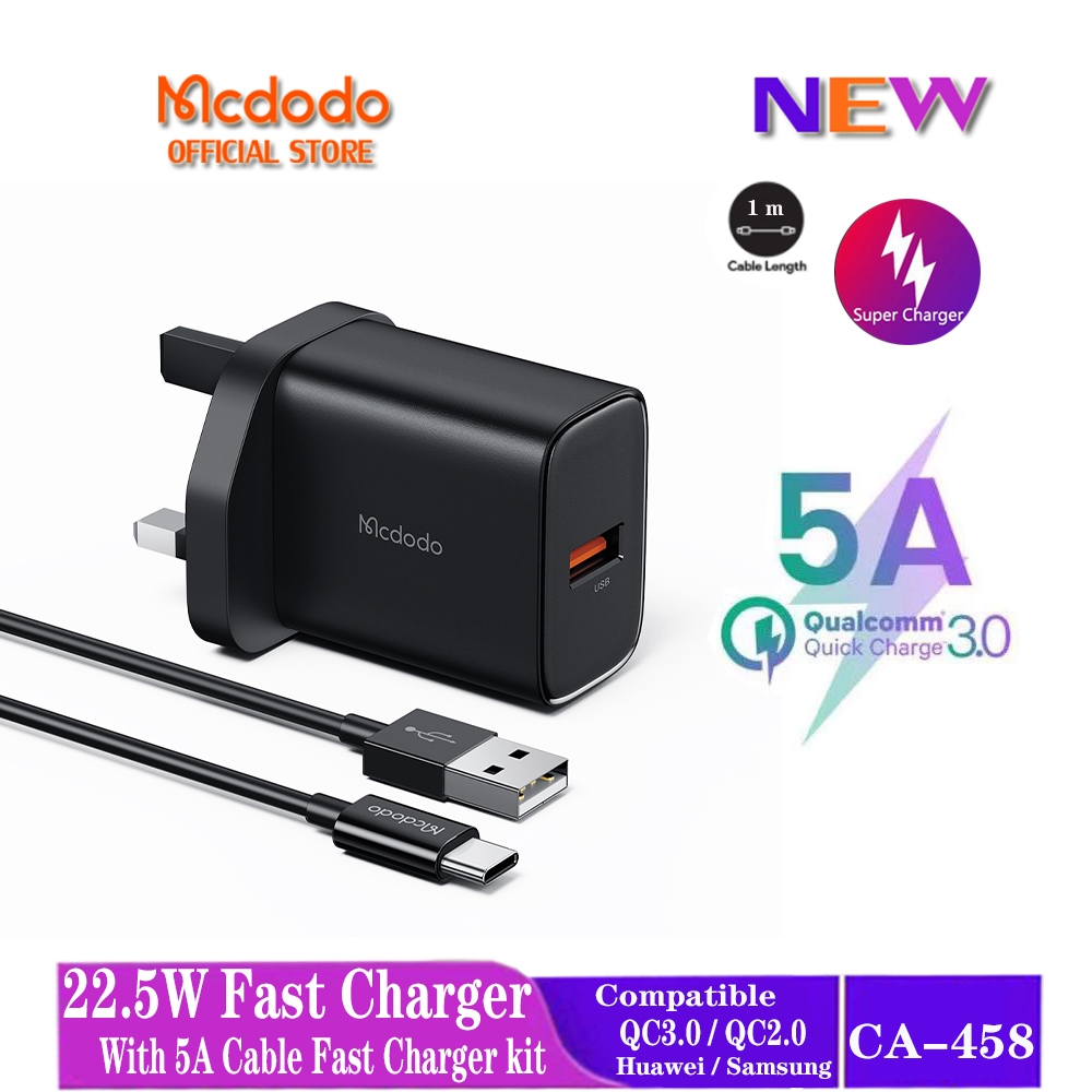 Mcdodo 5A Current ความเร็วสูง Full Charge 22.5W Fast Charger Kit ทนไฟ ...