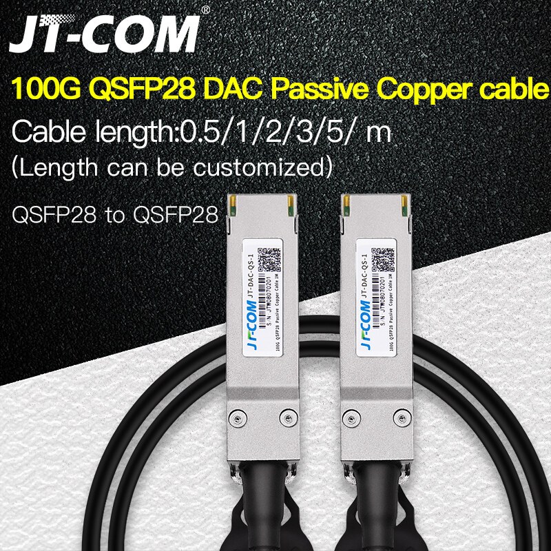 JT-COM 100G QSFP28 สาย DAC 0.5M 1M 2M 3M 5M Passive Direct ติดทองแดง ...