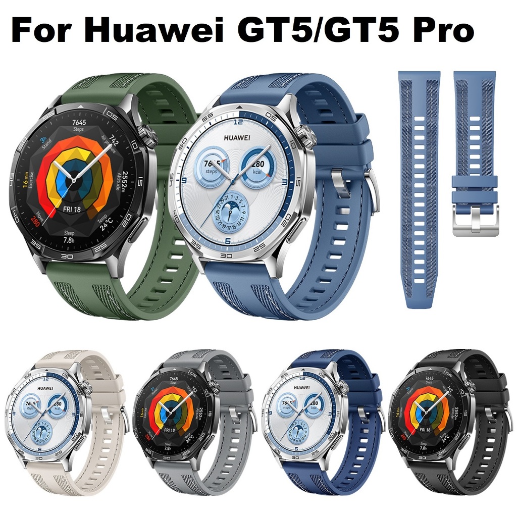 22mm Silicone สาย Compatible For Huawei watch GT 5 Strap 46mm ...