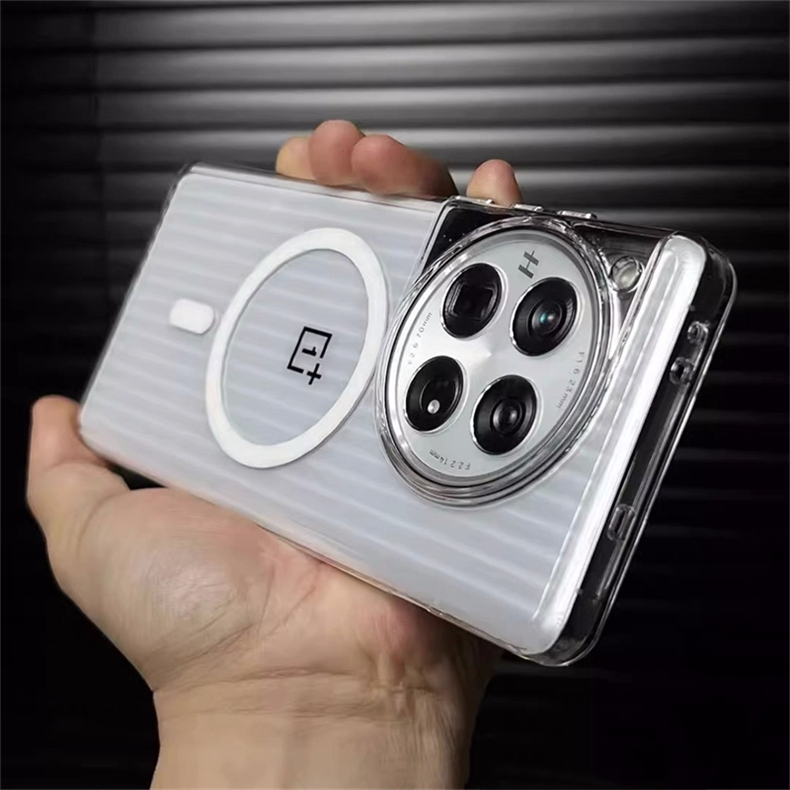 แม่เหล็กสําหรับ OnePlus 13 12 ace 2 pro กรณีโปร่งใสกระเป๋าเดินทางลายฝา ...