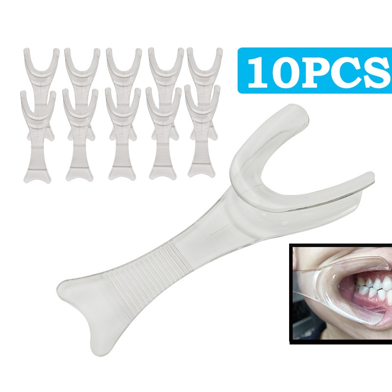 10 ชิ้น/ทันตกรรม T-Shape Lip Cheek Retractor โปร่งใสเปิดปาก Intraoral ...