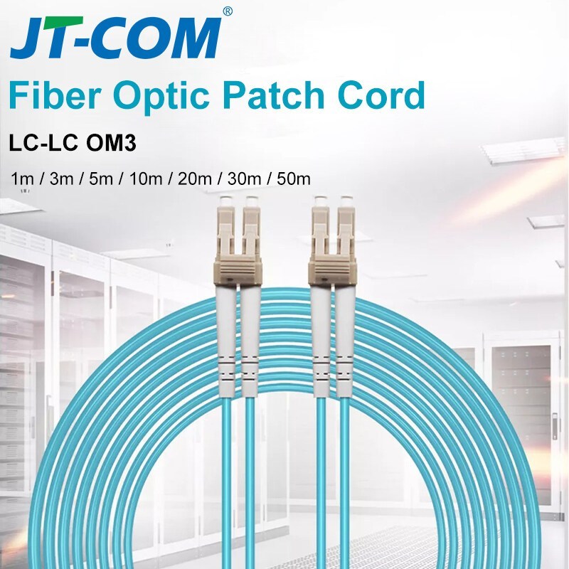JT-COM OM3/OM4 - LC - DUPLEX 50M/100M Fiber Optic Patch Cord (MULTI-MODE) 10G 2.0mm 3.0mm สายไฟ ...