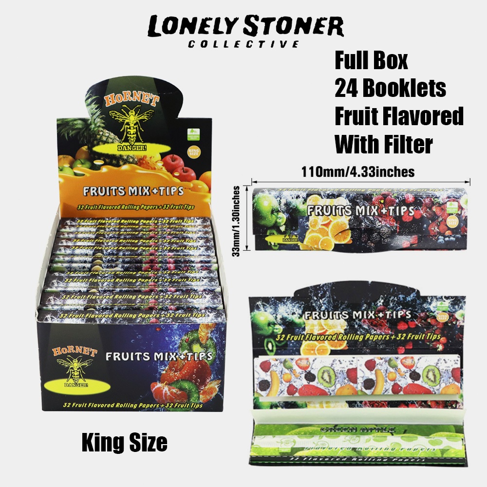 กระดาษโรล ยกกล่อง 24 เล่ม Hornet Random Flavor 110MM Fruit Mix+Filter ...