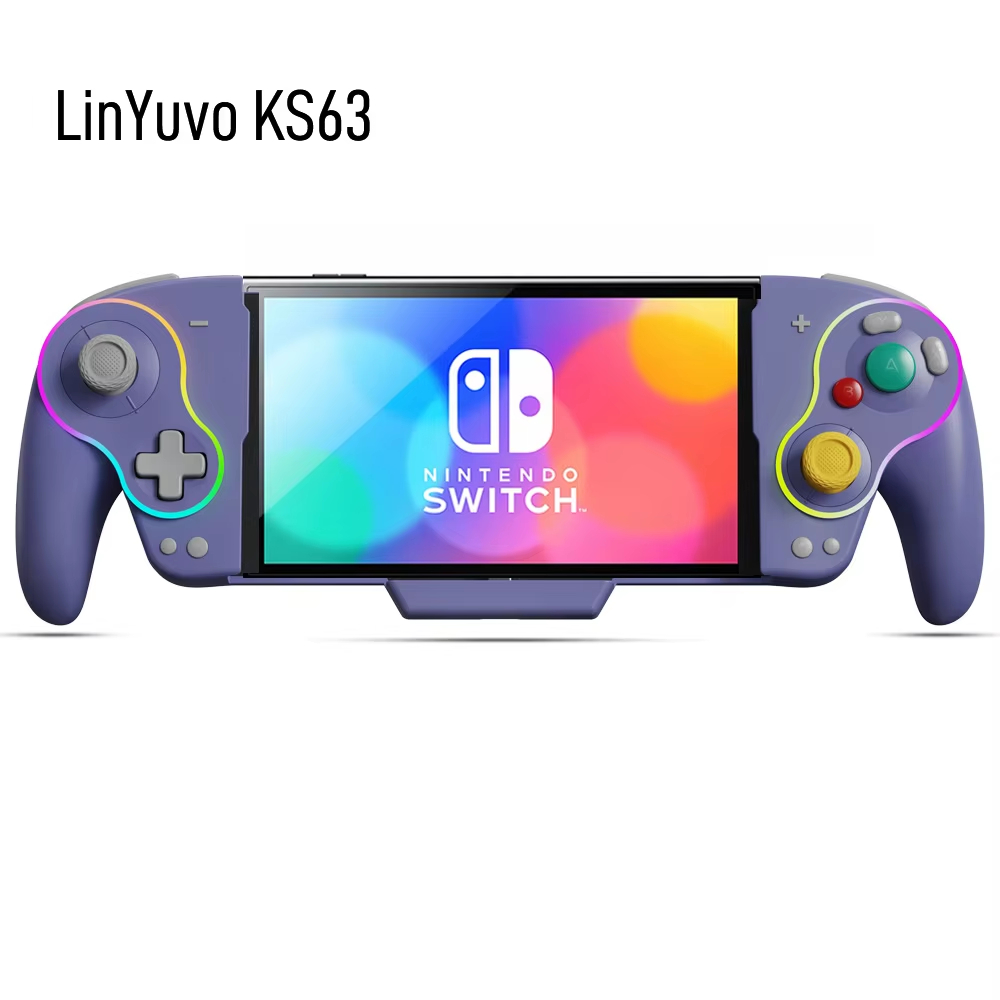 Linyuvo KS63 RGB คอนโทรลเลอร์ไร้สายสําหรับ Switch & Switch OLED, Retro GameCube Turbo Gaming Pad ...