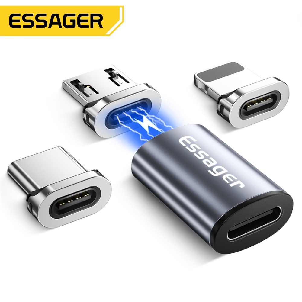 Essager Magnetic Micro USB Type C อะแดปเตอร์สําหรับ iPhone Samsung ...