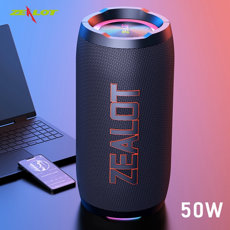 Zealot S76 50W ลําโพงบลูทูธไร้สาย Soundbar TWS HiFi Bass สเตอริโอสนับสนุน USB Disk Micro SD ...
