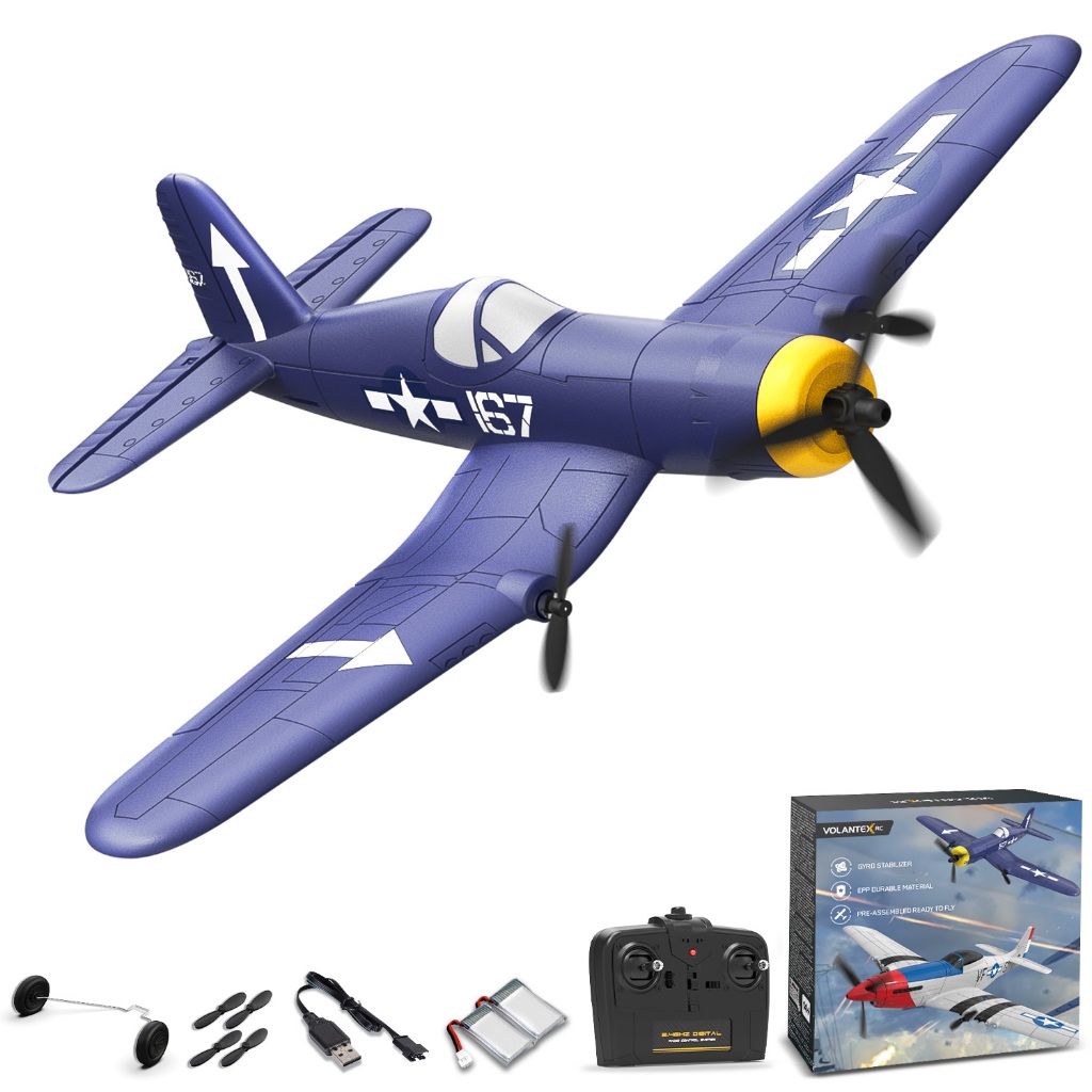 VOLANTEXRC RC Airplane 3-Channel Remote Control Toys 2.4GHz 6-axis Gyro ...