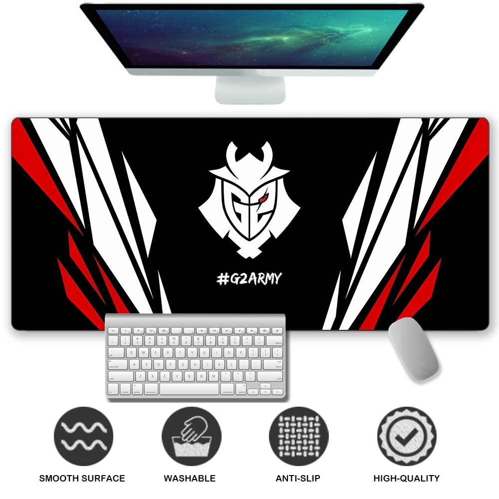 G2 Esports Mousepad สีดํา Extended Mousepad แผ่นรองเมาส์สําหรับเล่นเกมขนาดใหญ่ Stitching Edge ...