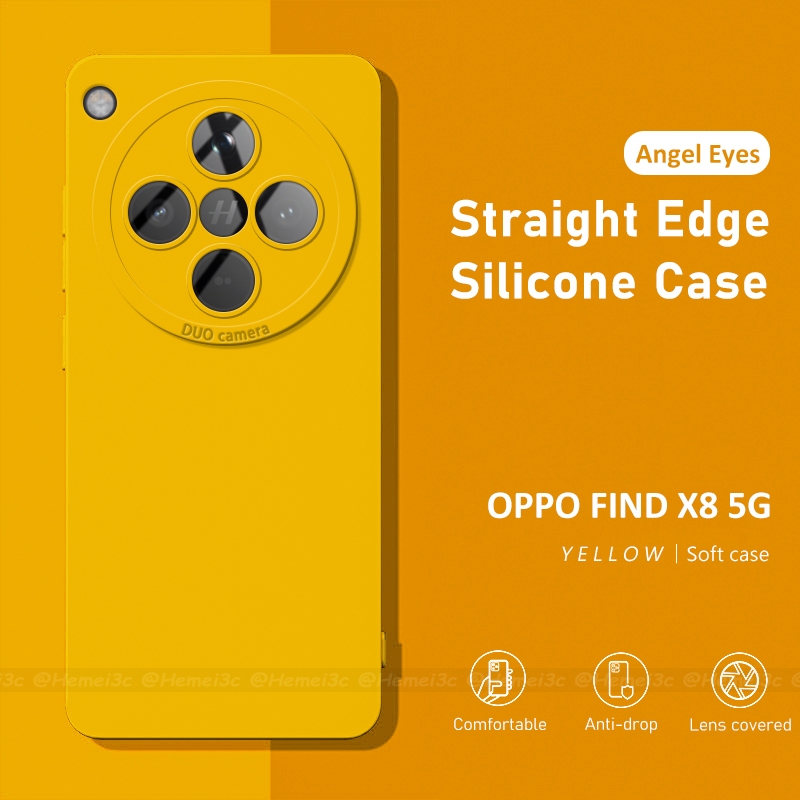 สําหรับ OPPO Find X8 Pro Casing Square Side Soft TPU Phone Case Cover ...