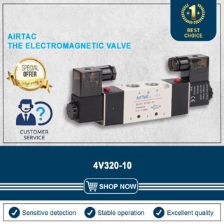 Airtac Solenoid 4V320-10 4V330C-10 AC220V 4V310-10 DC24V 220v 5 ทิศทาง ...