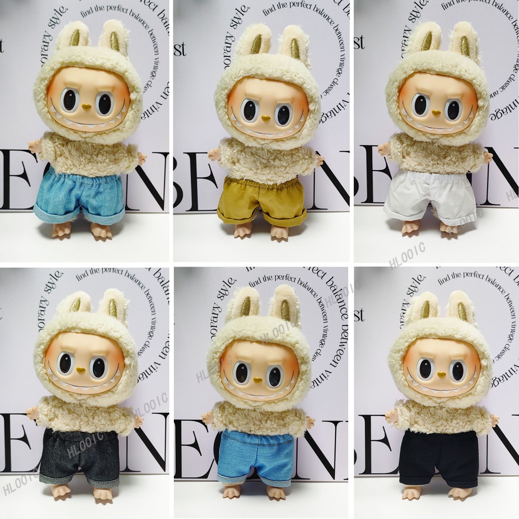 15 ซม.17 ซม.Labu เสื้อผ้ากางเกงกางเกงขาสั้น Labubu V1 V2 มีที่นั่ง ...