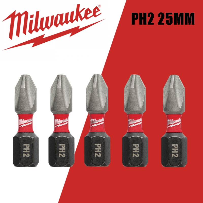 Milwaukee PH2 25 มม.เจาะ Bits Impact ประเภทสว่านสําหรับไขควงไฟฟ้า Fixed ...