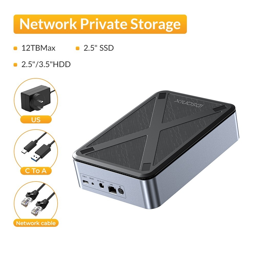 Idsonix 3.5 NAS อุปกรณ์จัดเก็บข้อมูลเครือข่าย,รองรับ HDD SATA ขนาด 3.5 นิ้ว,แขน CPU Quad-Core ...