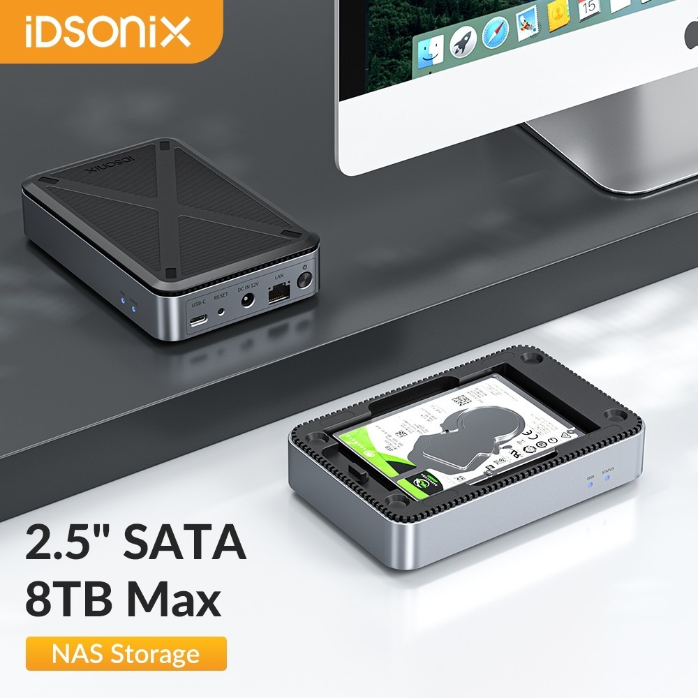 Idsonix 2.5NAS อุปกรณ์จัดเก็บข้อมูลเครือข่าย,รองรับ HDD SATA 2.5 นิ้ว/SDD CPU ARM Quad-Core ...