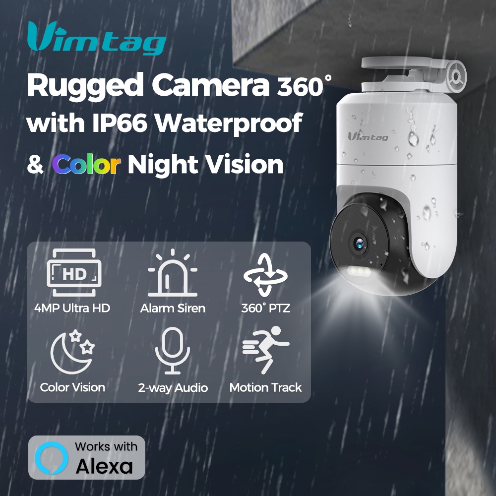 กล้องวงจรปิด 360° VIMTAG 3K IP Camera WIFI สี Night Vision ติดตามอัตโนมัติ CCTV Outdoor Security ...