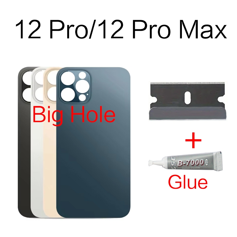 Big Camera Hole ฝาหลังแบตเตอรี่กระจกสําหรับ iPhone 12 Pro Max เปลี่ยน ...