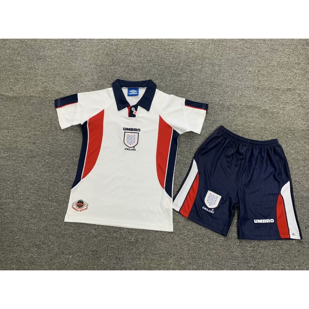 1998 England Home jersey Kids BECKHAM jersey เสื้อยืด bespoke คุณภาพสูง ...