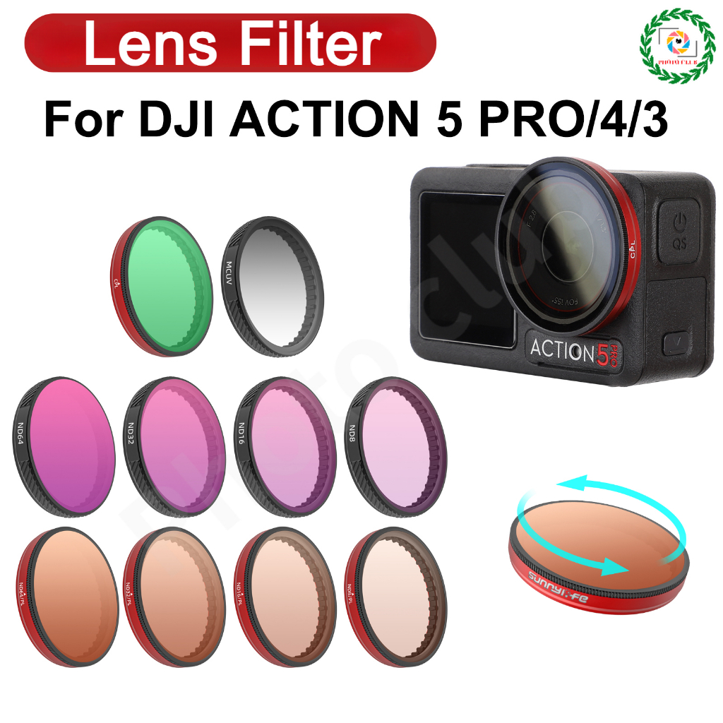 Nd Filter สําหรับ DJI Action 5 Pro 4 3 เลนส์ MCUV CPL ND8 16 32 64 ตัว ...
