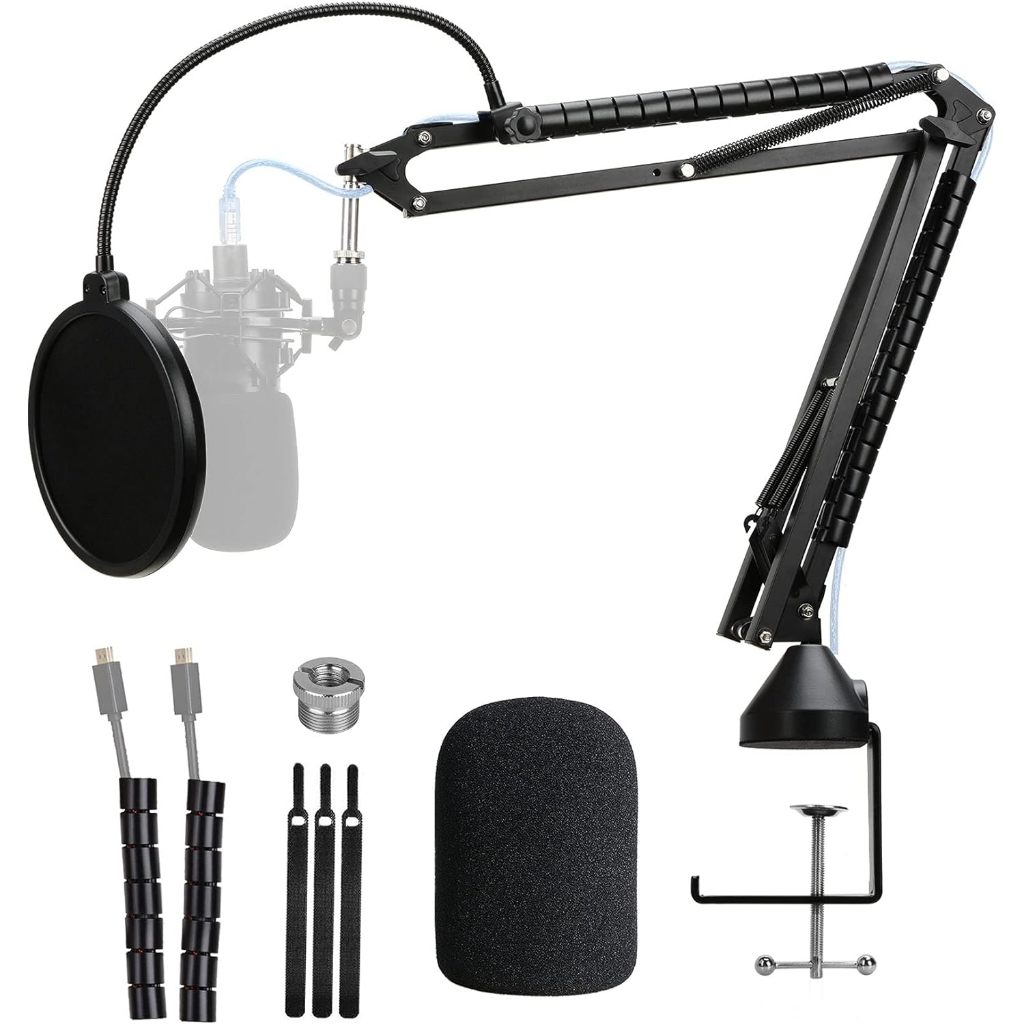 At2020 ขาตั้งไมโครโฟนพร้อม Pop Filter - Professional ไมโครโฟน Boom Arm ...
